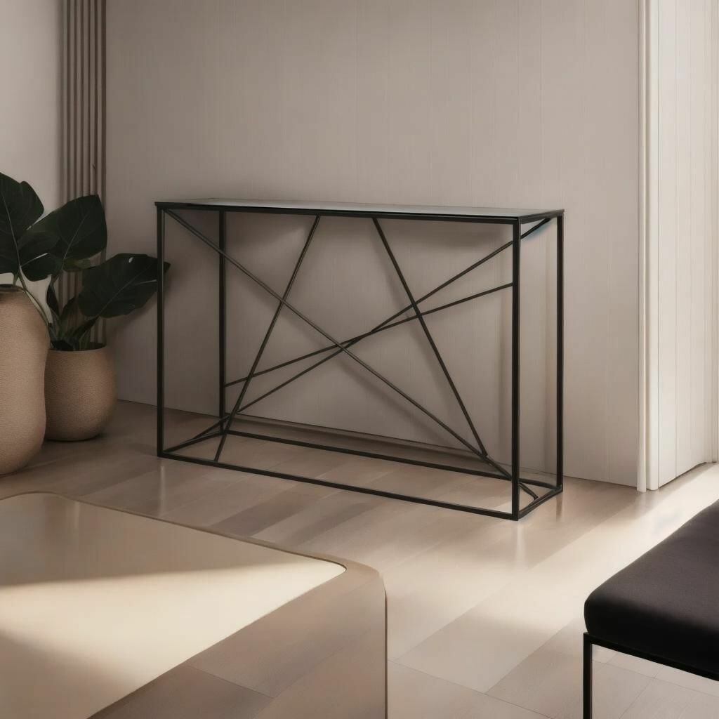 Консольный столик, туалетный столик патерсон 1200х875х280мм (черный/стекло серое графит)