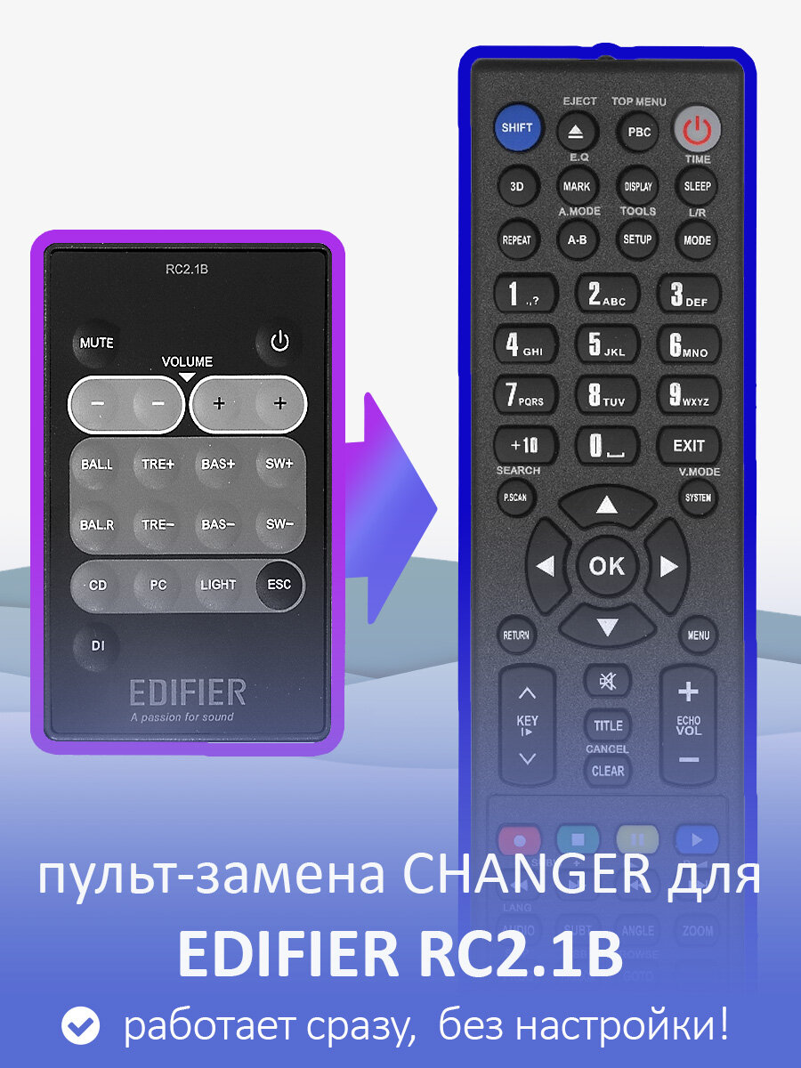 Пульт-замена для EDIFIER RC2.1B