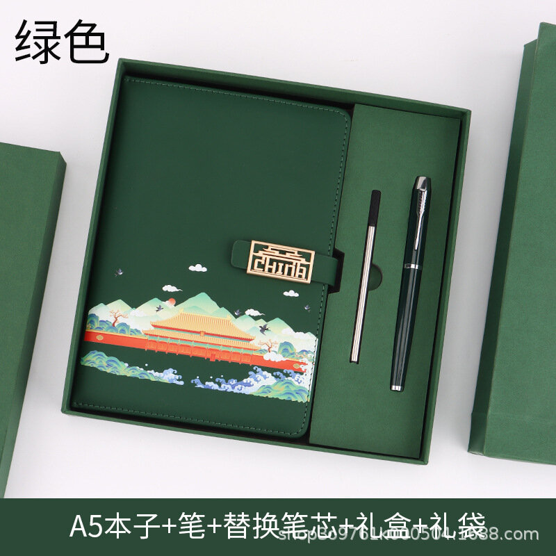 Подарочный набор National Tide, а5, травянисто-зеленая обложка, пряжка из Запретного города