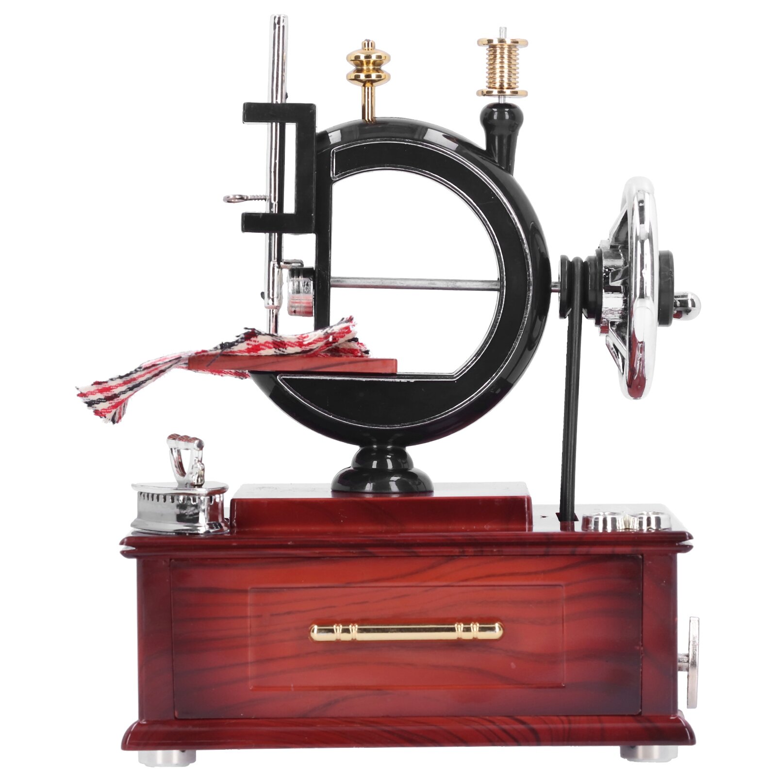 Sewing Machine Music Box Clockwork Retro Style Craft Collection Table Decoration