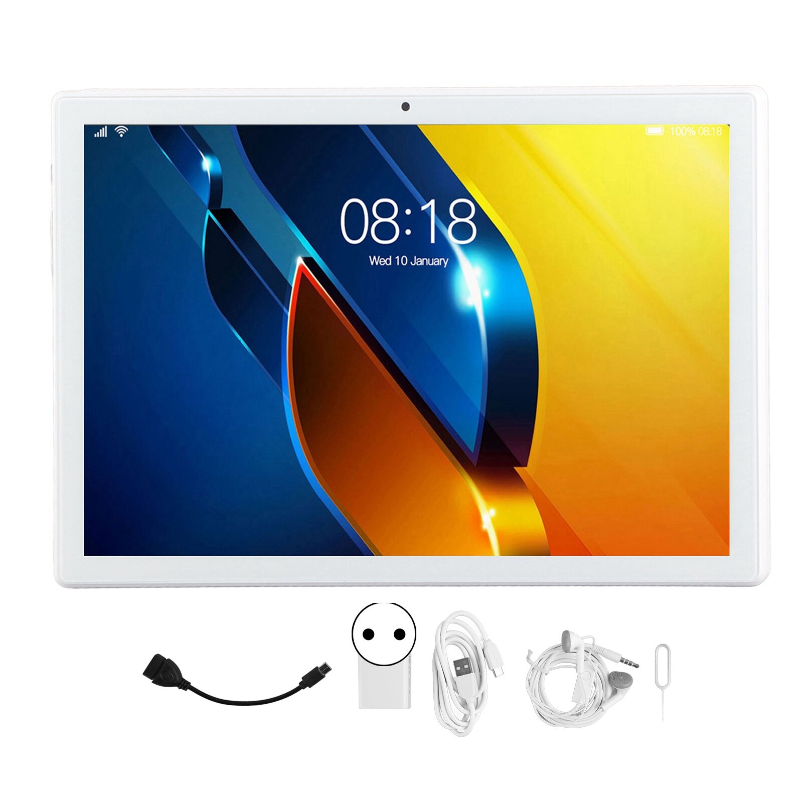 10-дюймовый планшет 1920x1200, белый, 6 ГБ оперативной памяти, 128 ГБ встроенной памяти, процессор Core, камера 20 Мп, аккумулятор 8800 мАч, Wi-Fi 5G, Type-C, вилка 100-240 В (европейский стандарт).