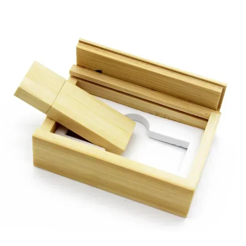 JASTER индивидуальный деревянный USB-флешка 8/16/32 ГБ 128 ГБ, Bamboo with box