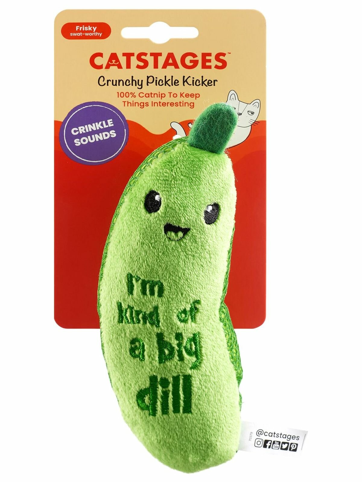 Игрушка Catstages Dental для кошек Огурец Крутыш c кошачьей мятой, Кэтсетйдж 15 см