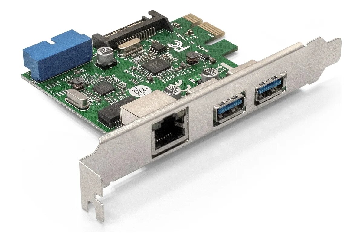 ExeGate Контроллер сетевой EXE-362 PCI-E x1 v2.0, LAN UTP 1000Mbps + 2*USB3.0 ext. + 1*19pin int. внутренние коннекторы для подключения 2*USB3.0 портов на корпус 290278