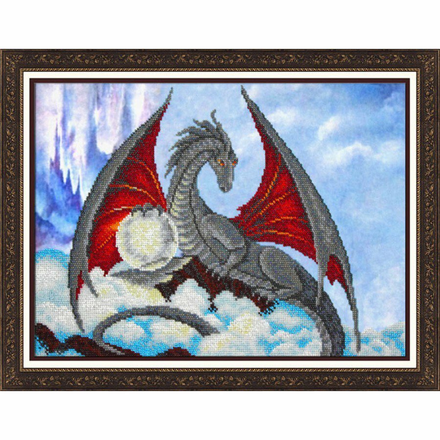 Вышивка бисером Паутинка Дракон, 28х38 см (ПАУ. Б-1456)