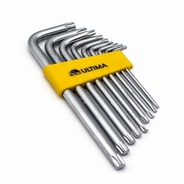 Набор ключей Torx Ultima, 9 шт в наборе, CRV, T10-T50, удлиненные