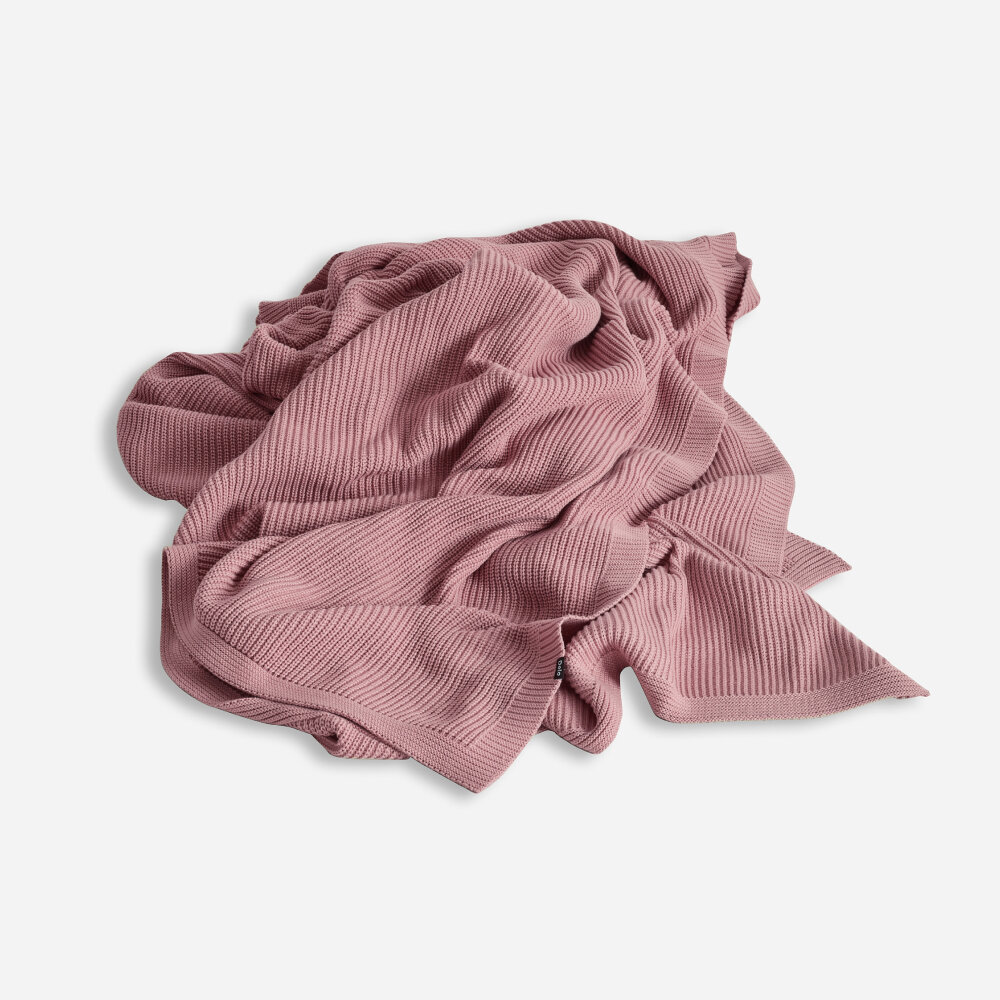 Плед Delo ЛАВ, вязаный, хлопок/акрил, 160 см x 200 см, розовый