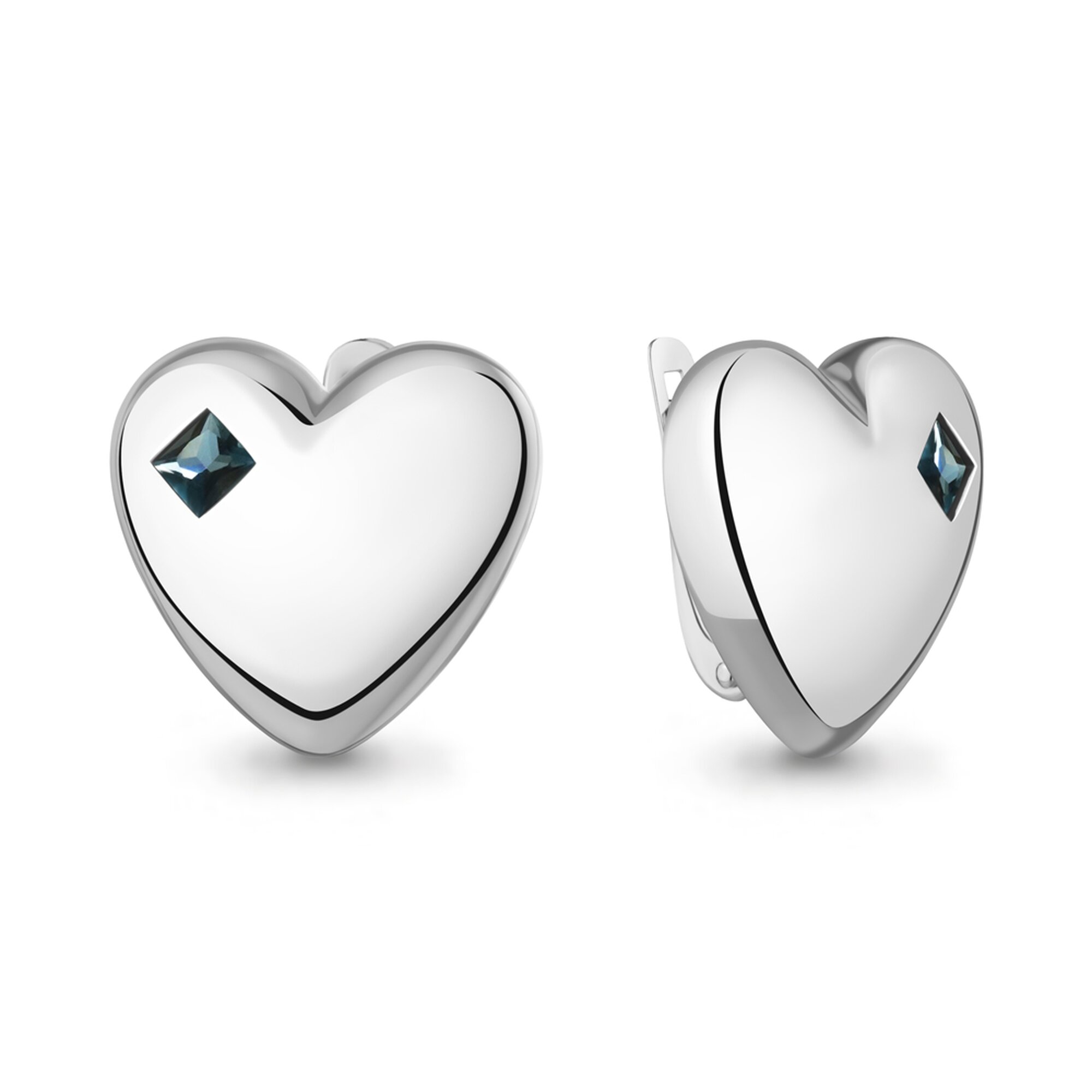 Серьги, серебро, 925 проба, родирование, Лондон топаз