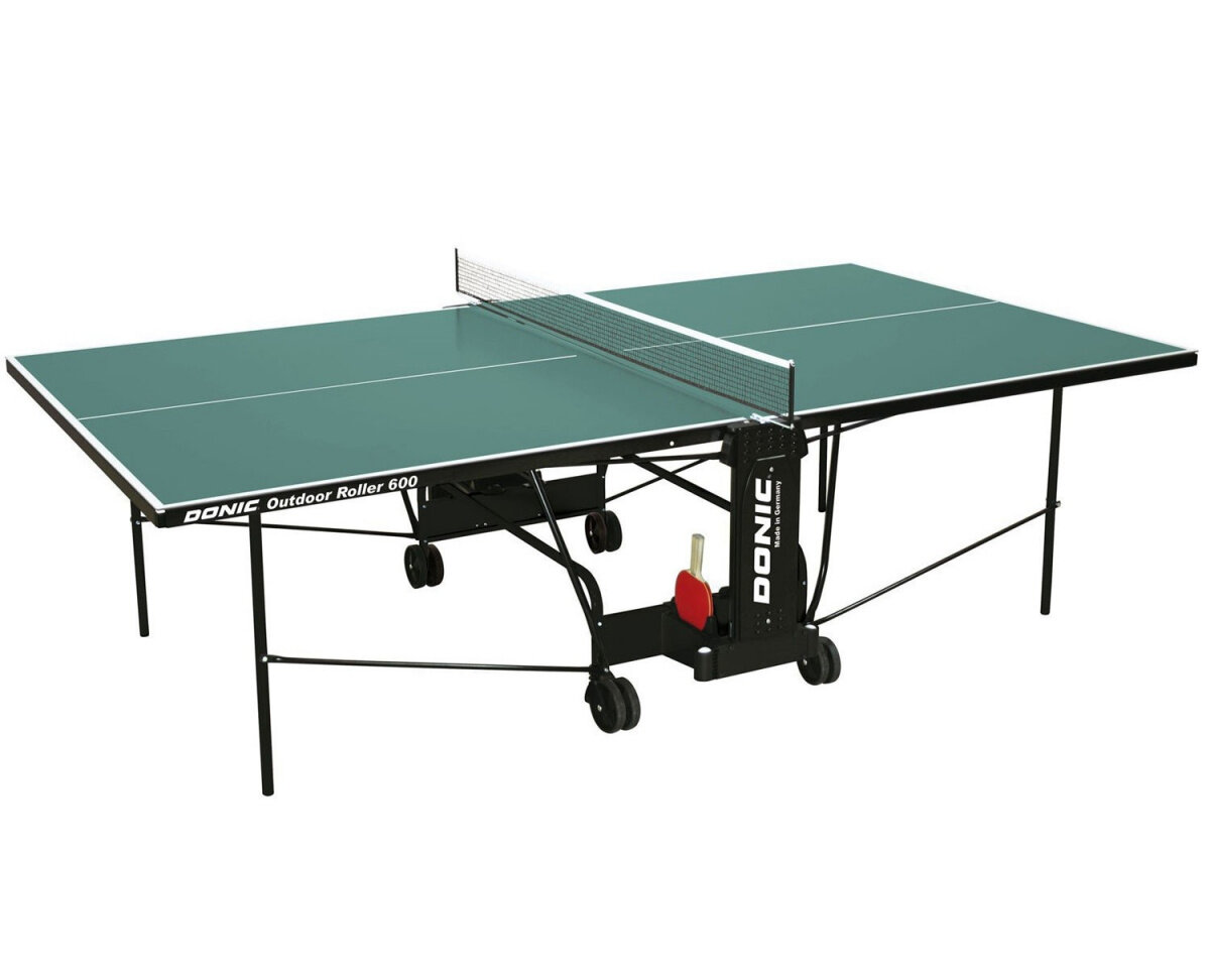 Стол теннисный Donic Outdoor Roller 600, всепогодный, антибликовый, зеленый