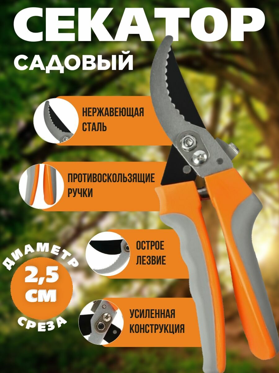 Секатор садовый профессиональный, сучкорез, для веток