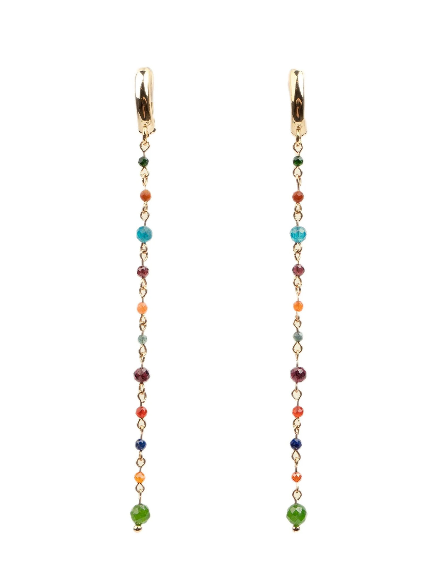 Серьги конго, авантюрин, аквамарин, шпинель, турмалин, агат, корунд