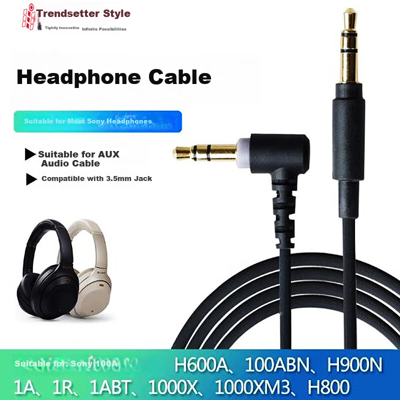 Trendsetter Upgrade Cable for Sony Headphones XM5/1000XM4 XM3 XM2, 3.5mm AUX Audio Cable for Headphones, Mobile Phones, and Computers