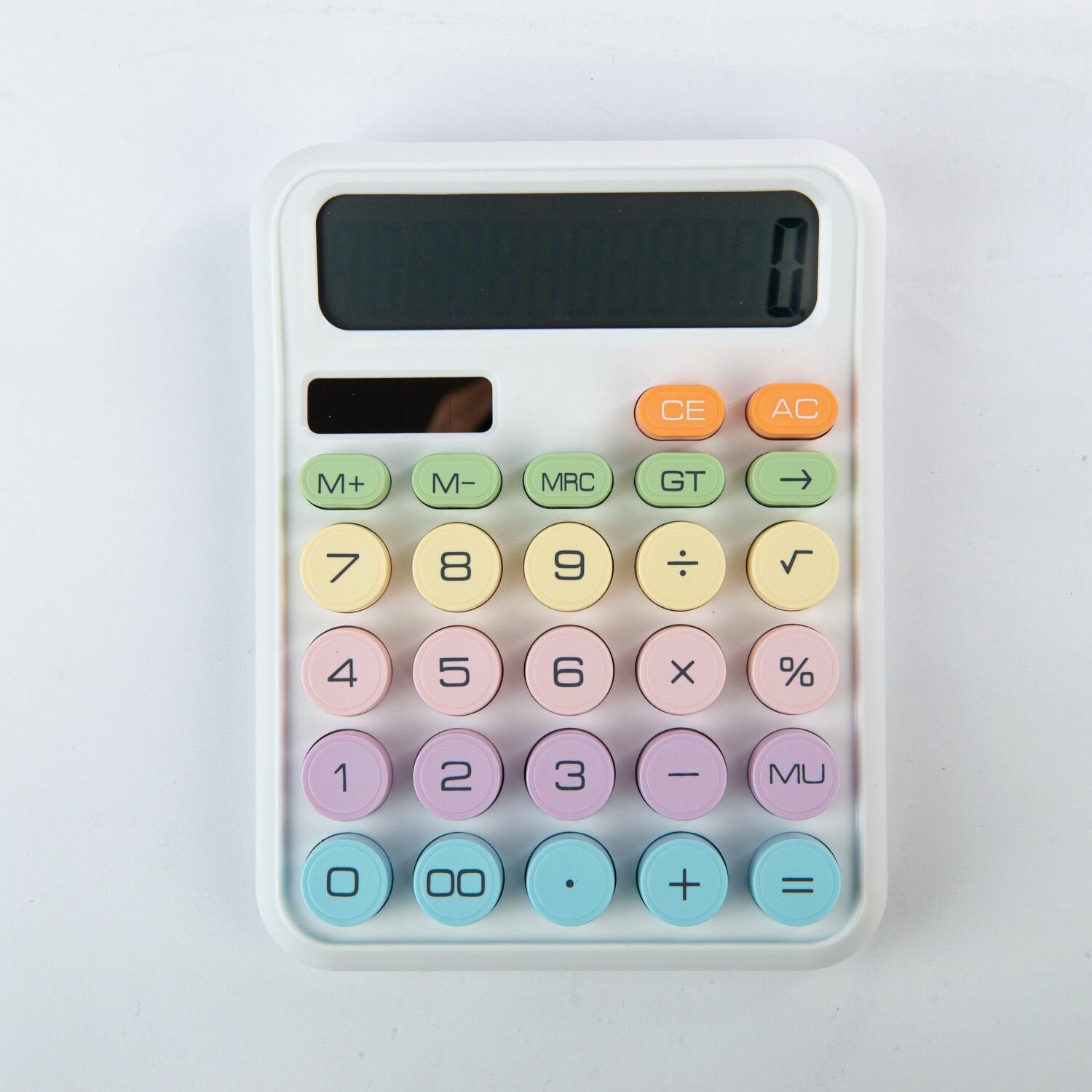 Калькулятор MiKSiK, белый, пластик, солнечная панель, 10 разрядов