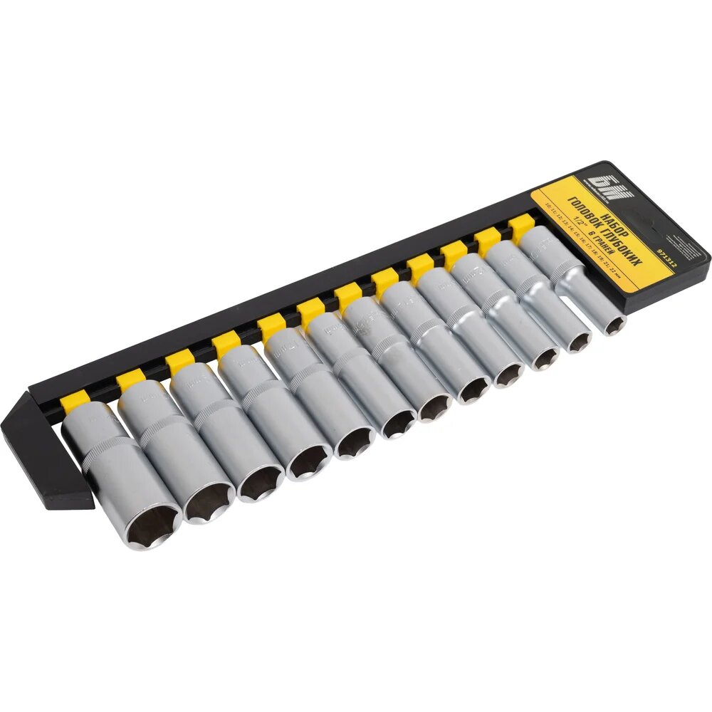 БМ Набор головок (1/2"DR глубоких 6-гр.12 предм.(10,11,12,13,14,15,16,17,18,19,21,22 мм) CrV 971312)