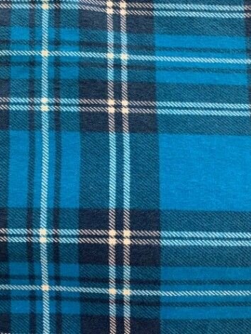 Простыня Фланель Клетка синяя с белой полосой, 120x150 см