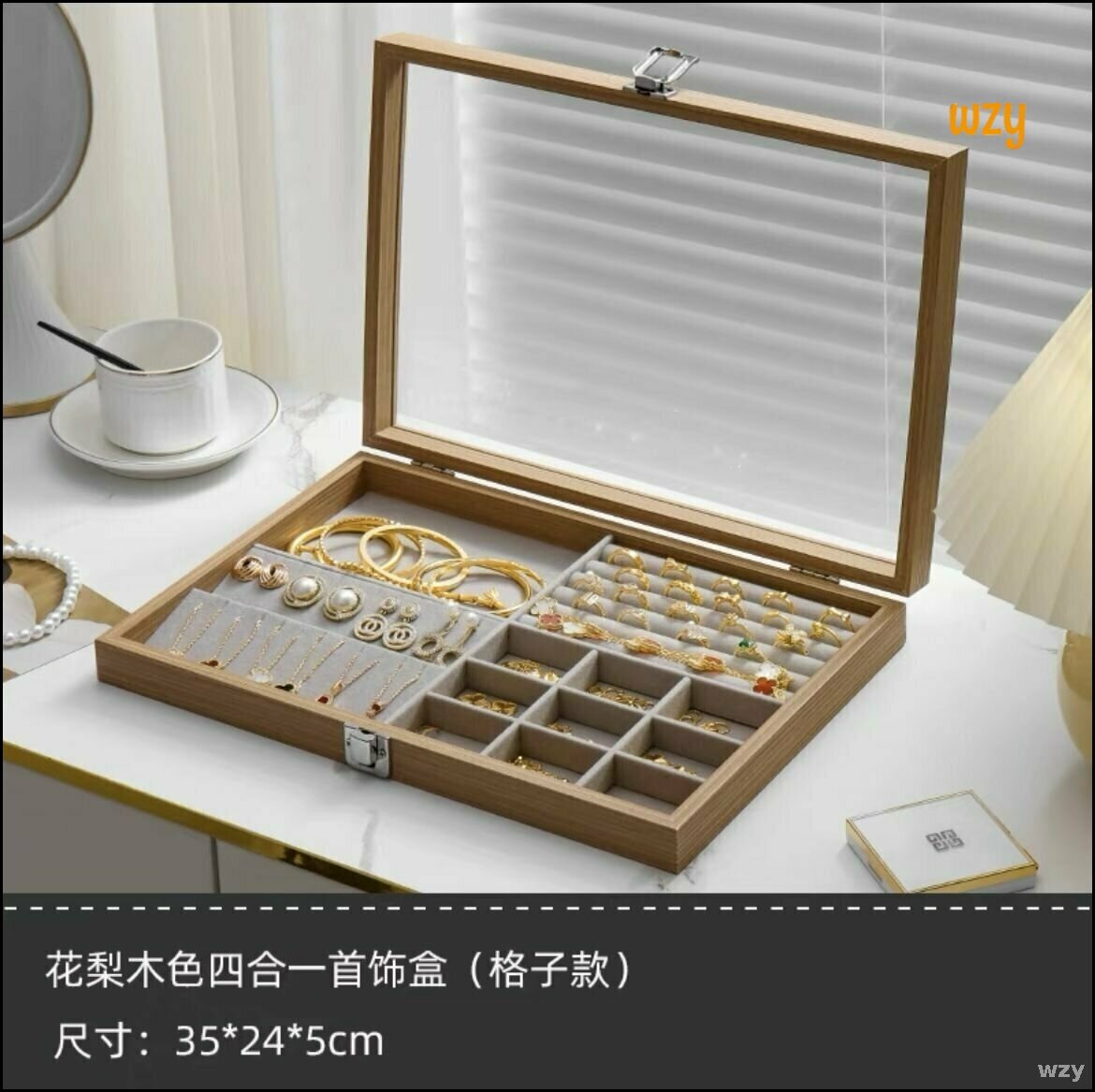 Шкатулка для украшений, сережки, украшения, ожерелья, кольца, браслеты, четыре по цене одного-3-3