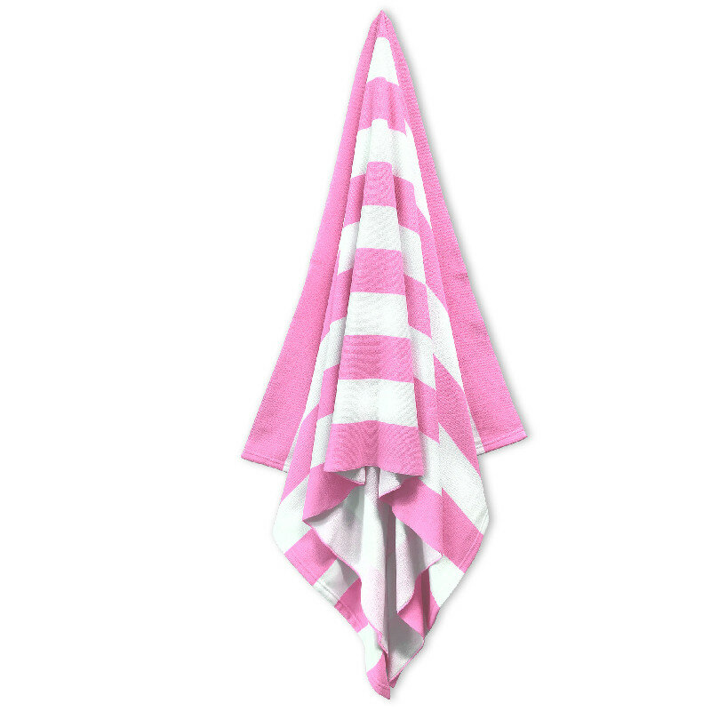 Quick dry striped microfiber beach towel with absorbent active print for swimming and beach use brand unknown pink 75x150cm