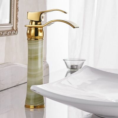 Латунная роза золотой кран нефритовый водопад-XIYING