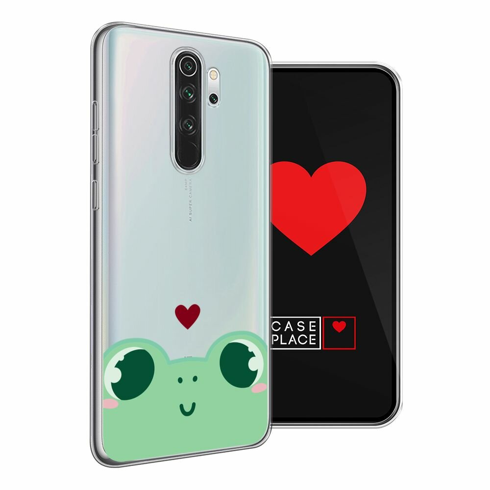 Чехол на Xiaomi Redmi Note 8 Pro / Сяоми Редми Нот 8 Про с принтом "Влюблённая лягушка - 14 февраля", прозрачный — фото 1