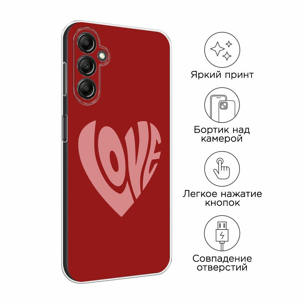 Чехол на Samsung Galaxy A15 / Самсунг А15 с принтом "Love heart 1 - 14 февраля" — фото 1