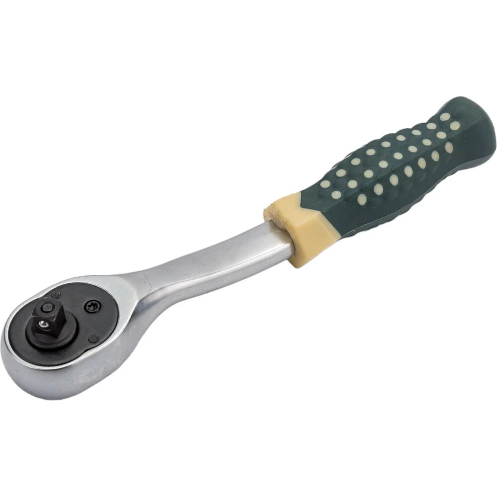 Rockforce Трещотка реверсивная усиленная изогнутая с резиновой ручкой 1/4 RF-802222(17875)