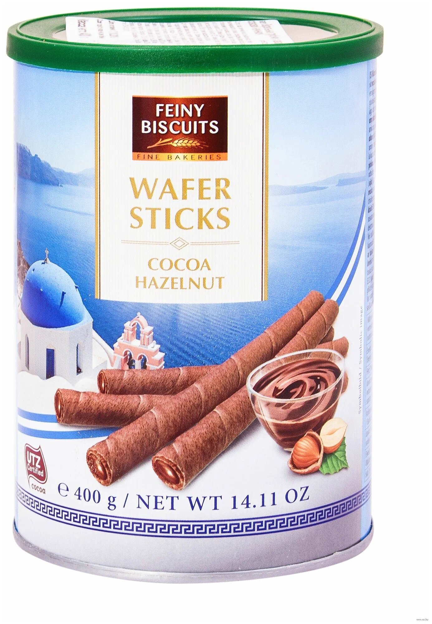 Вафельные трубочки с начинкой из какао-крема и фундука, 400 г Feiny Biscuits