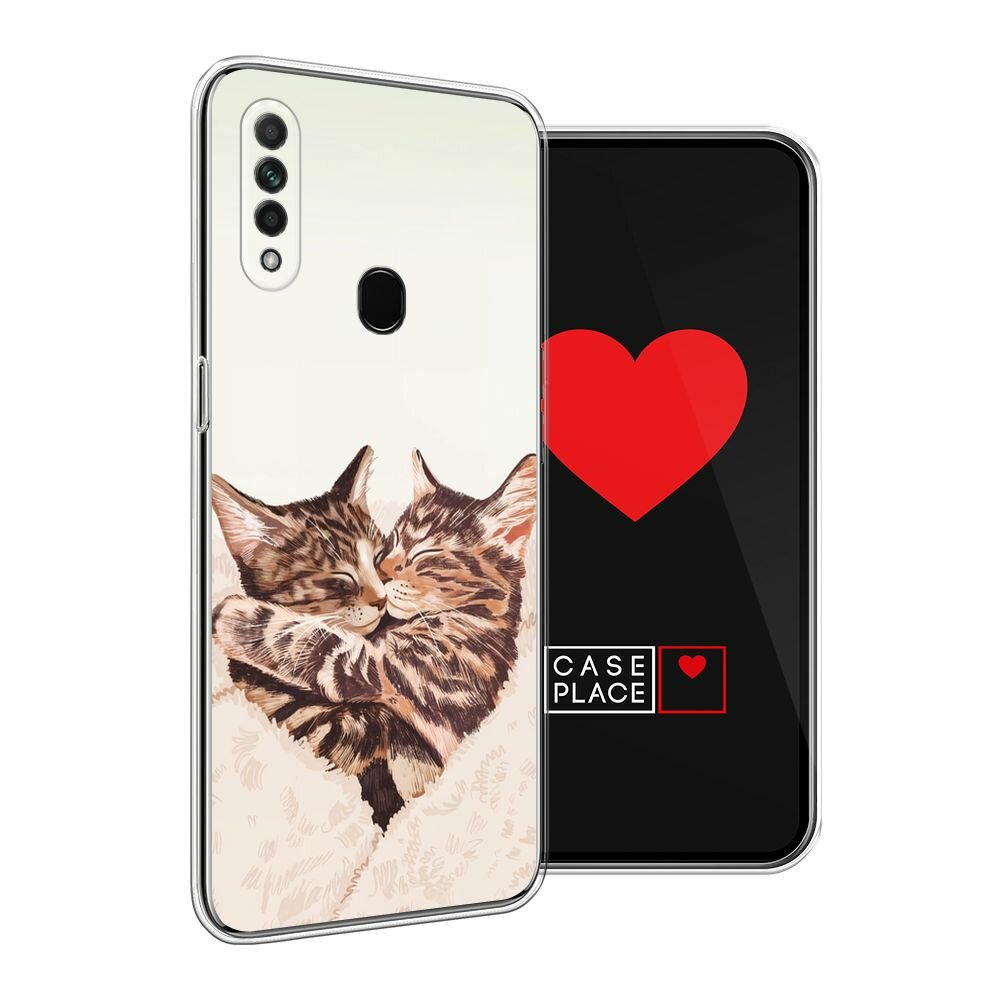 Чехол на Oppo A31 / Оппо А31 с принтом "Влюбленные котейки - 14 февраля" — фото 1