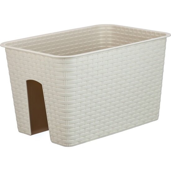 Кашпо на перила Idea ротанг 12л М 3227 белый ротанг