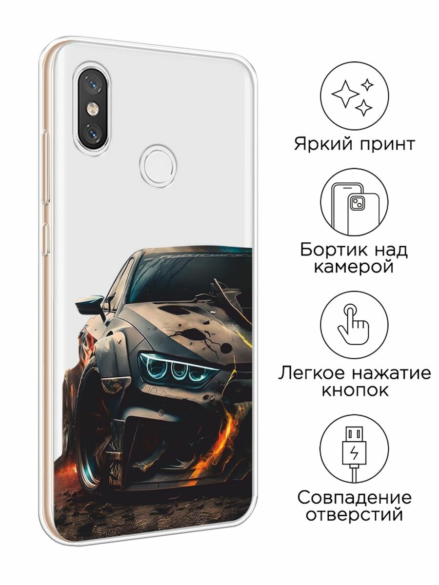 Чехол на Xiaomi Mi 8 / Сяоми Ми 8 с принтом "На износ", прозрачный — фото 1
