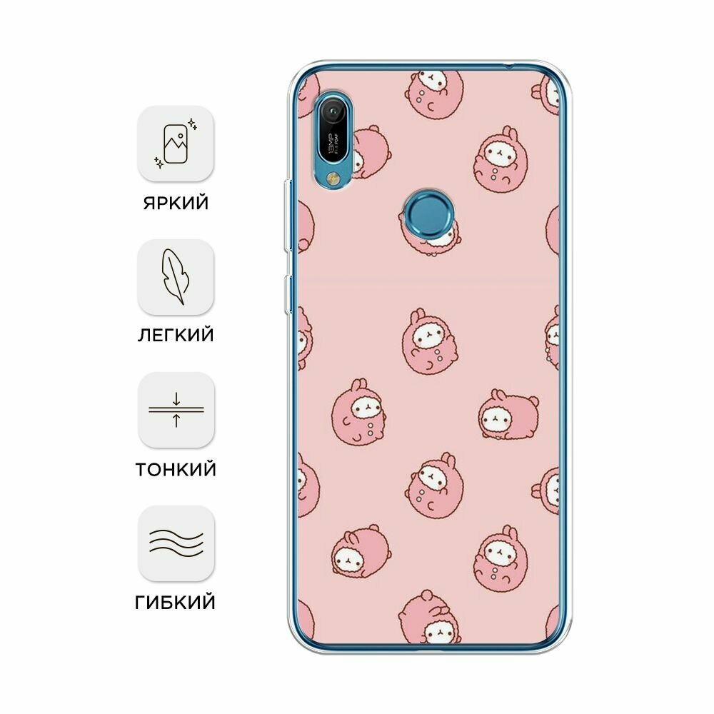 Чехол на Honor 8A/8A Pro/Huawei Y6s/Y6 2019 / Хонор 8А с принтом "Зайчики в капюшонах" — фото 1