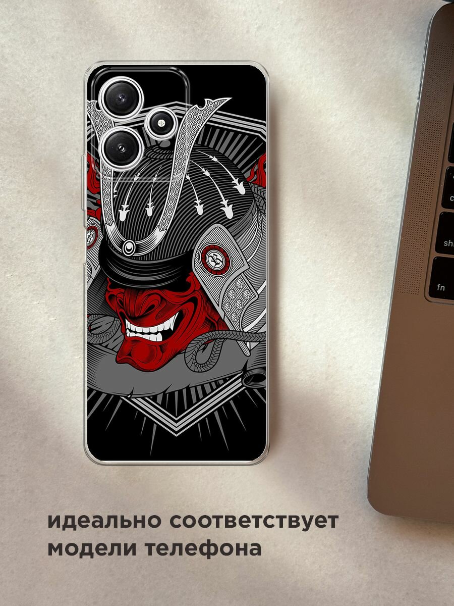 Чехол на Xiaomi Redmi 12 / Сяоми Редми 12 с принтом "Красная маска самурая" — фото 1