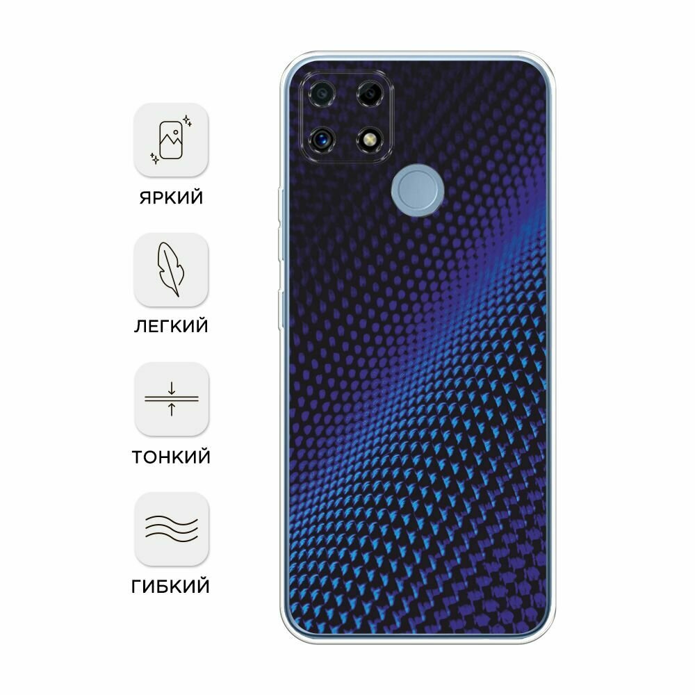 Чехол на Realme C25/C25s / Реалми С25/C25s с принтом "Синий карбон" — фото 1
