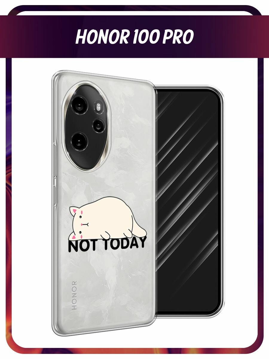 Чехол на Honor 100 Pro / Хонор 100 Про с принтом "Cat not today", прозрачный
