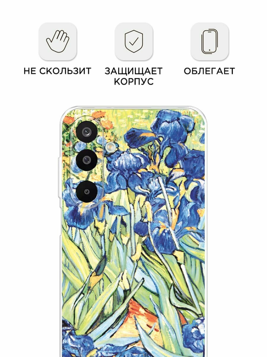Чехол на Samsung Galaxy M16 / Самсунг Галакси М16 с принтом "Ирисы Ван Гог" — фото 1
