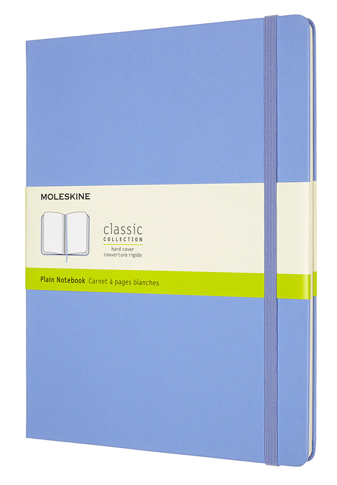 Блокнот Moleskine Classic XLarge, 190 х 250 мм, 192 страниц, нелинованный, твердая обложка, голубая гортензия