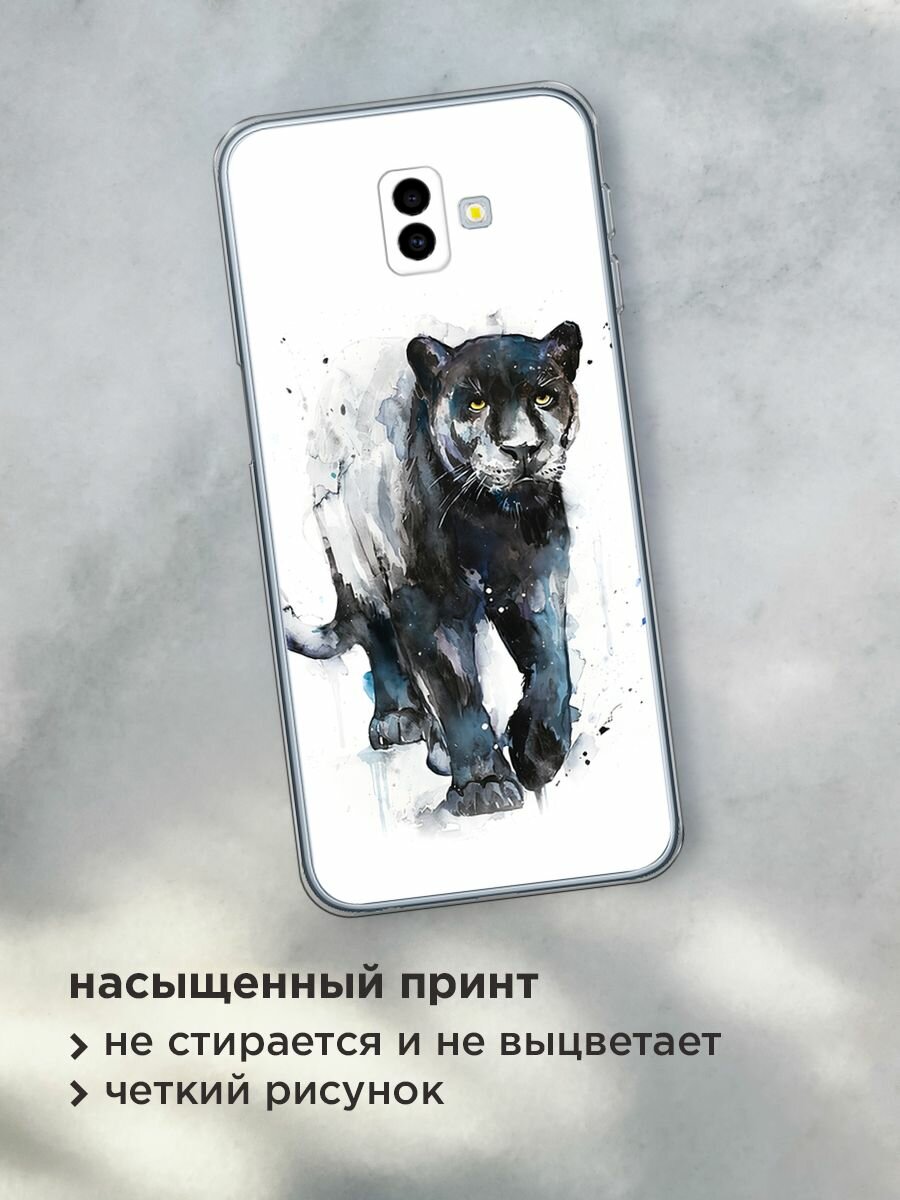Чехол на Samsung Galaxy J6 + / Самсунг Галакси J6 Плюс 2018 с принтом "Пантера арт 3" — фото 1