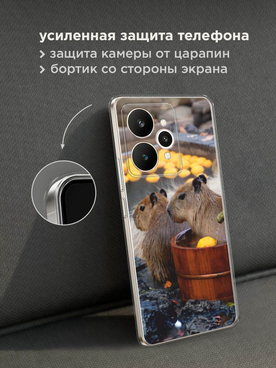 Чехол на Realme 15 / Реалми 15 с принтом "Капибары отмокают" — фото 1