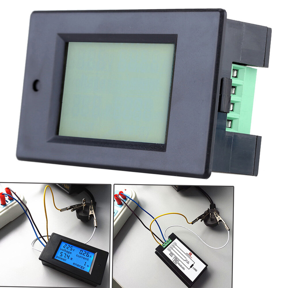 AC80-260V 20A Цифровой ЖК-тестер для измерения тока, напряжения, активной мощности и энергии, многофункциональный измерительный прибор, амперметр, вольтметр