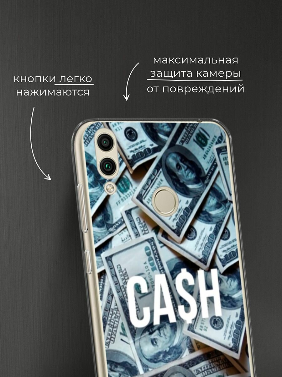Силиконовый чехол на Honor 8C / Хонор 8С с принтом "Cash" — фото 1