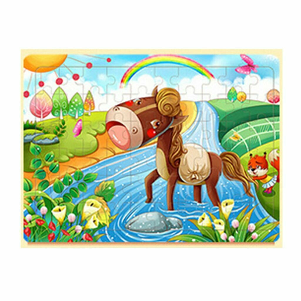 60 шт, деревянная головоломка, игра для родителей и детей, детский мультяшный автомобиль, деревянные головоломки с морскими животными, детские развивающие игрушки