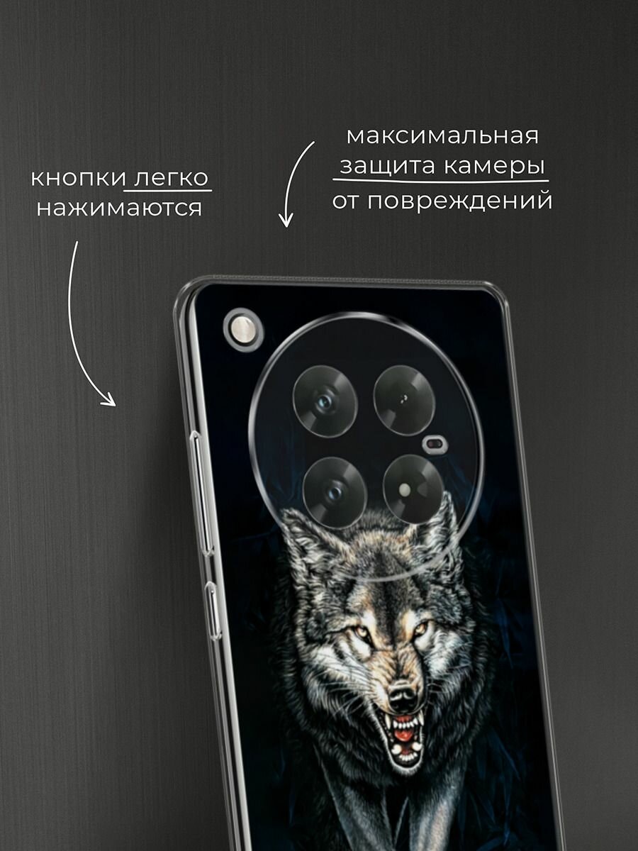 Чехол на Infinix Zero 40 5G / Инфиникс Зеро 40 5G с принтом "Злобный волк из ночи" — фото 1