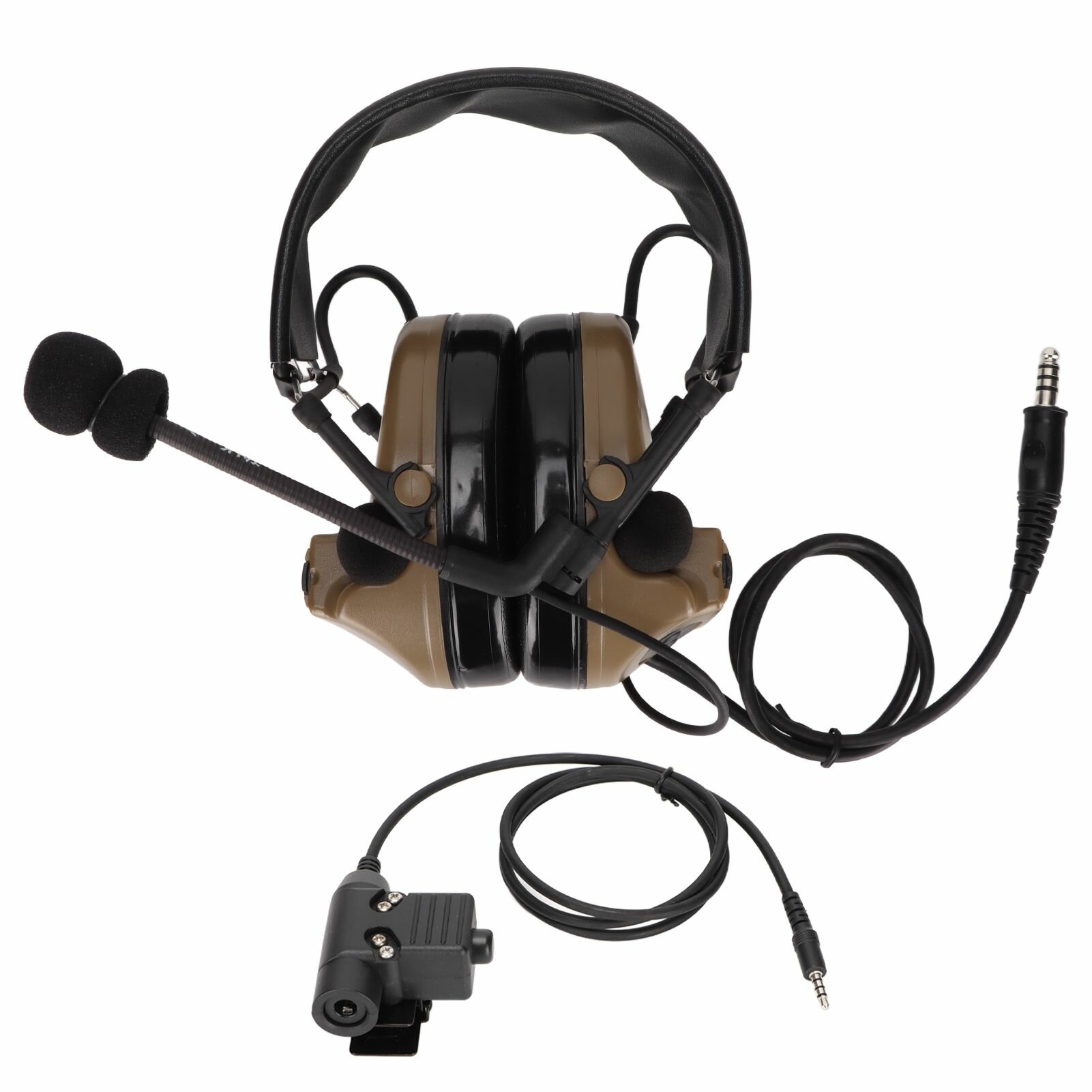 Военная гарнитура 7.1 мм с U94 PTT для мобильного коричневый