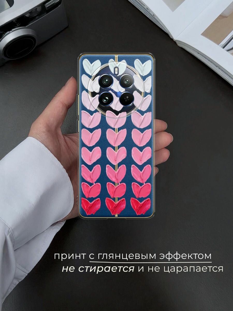 Чехол на Realme 12 Pro / Реалми 12 Про с принтом "Градиент из сердечек" — фото 1
