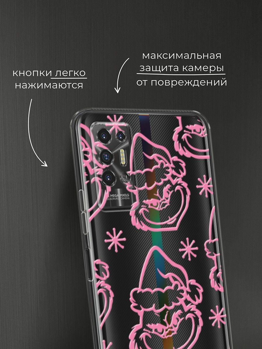 Чехол на Tecno Pova 2 / Текно Пова 2 с принтом "Розовый Гринч 3" — фото 1