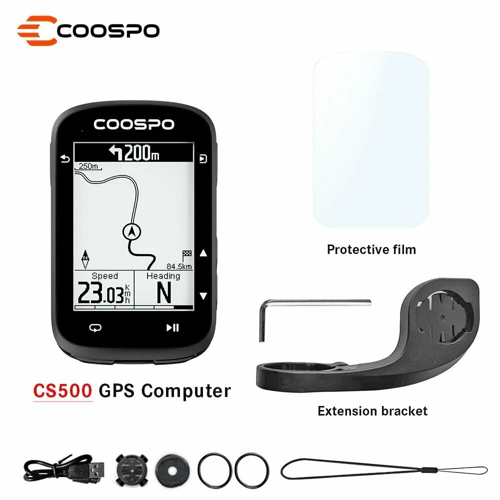 Coospo CS500 ровар кампутар бесправадны воданепран кальны IPX7 GPS хуткасцяметр ровар