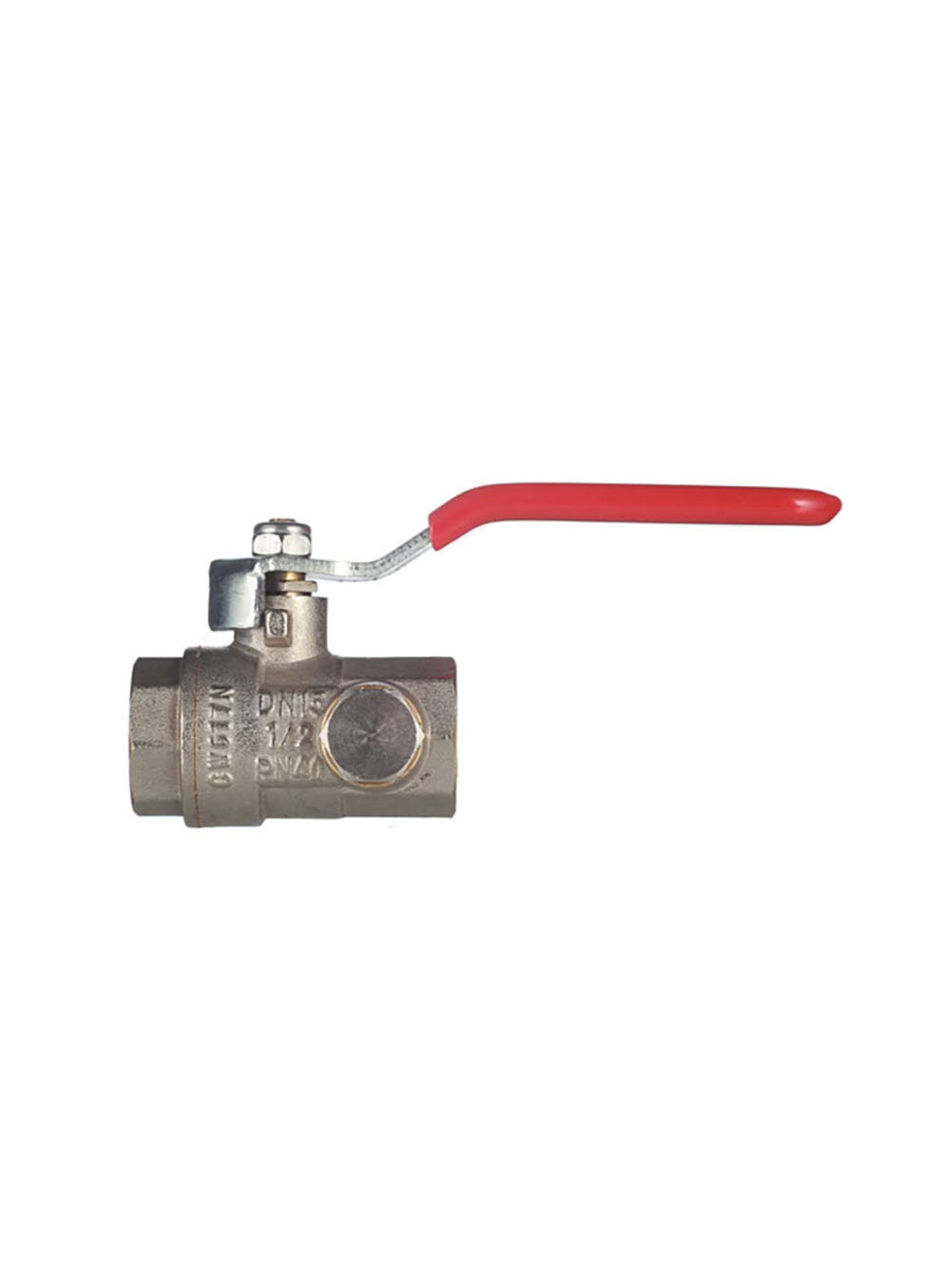 Кран шаровой латунный Base 1/2 ВР(г) х 1/2 ВР(г) ручка с дренажом и воздухоотводчиком прямой