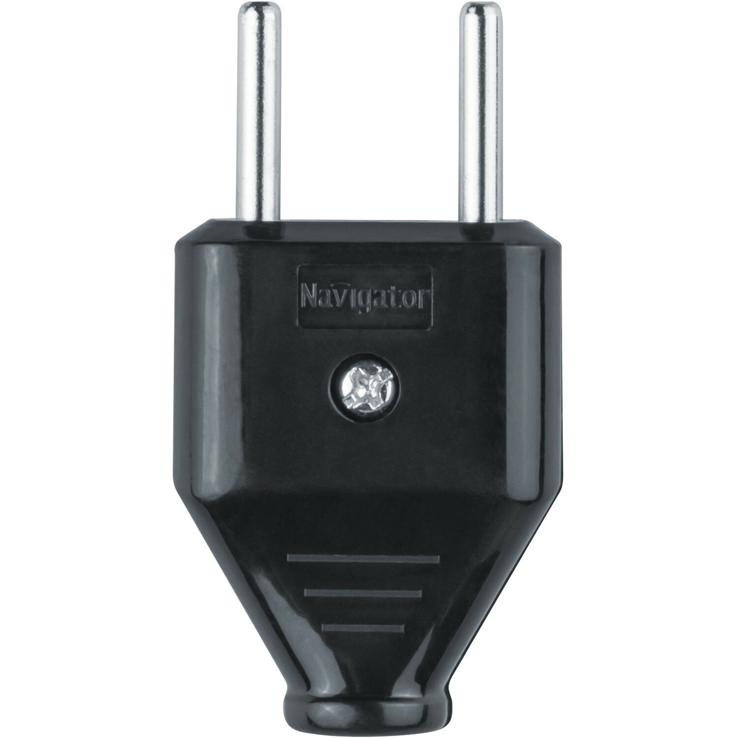 Navigator NCA-PL07 вилка прямая без заземления 6 А черная, для бытовой сети 230 В
