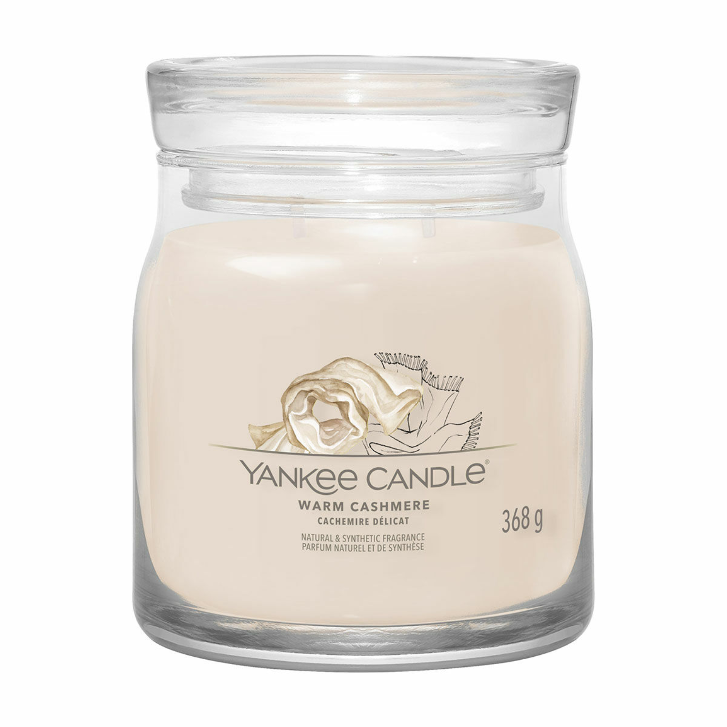 Ароматическая свеча Yankee Candle SIGNATURE "Теплый кашемир/WARM CASHMERE", средняя