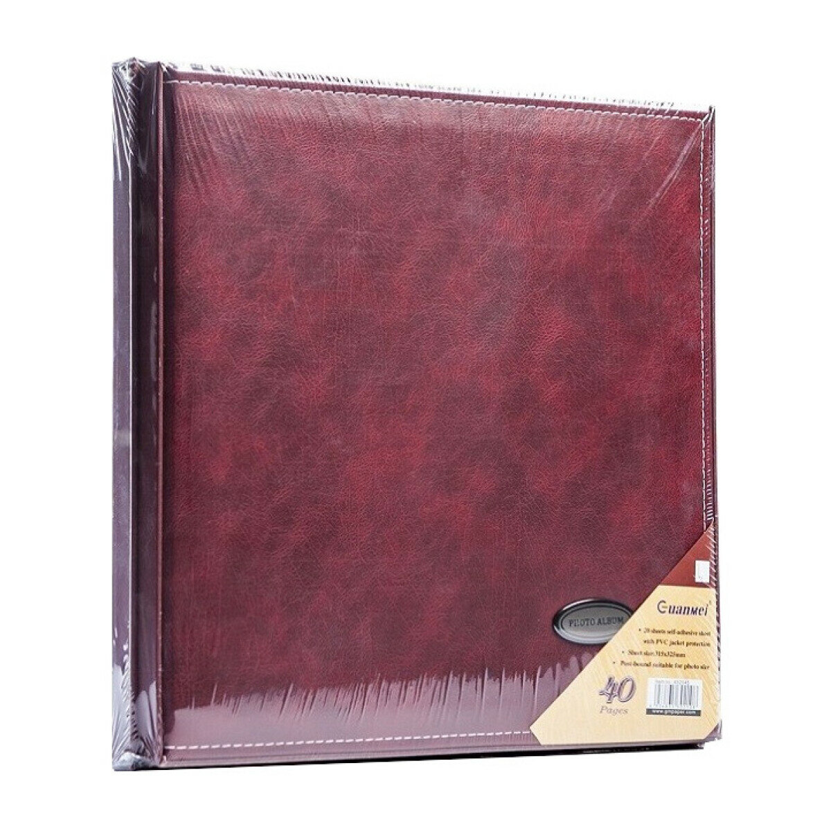Фотоальбом кожаный в подарочной коробке бордовый 40 белых страниц Albonny AML-2732-40--M