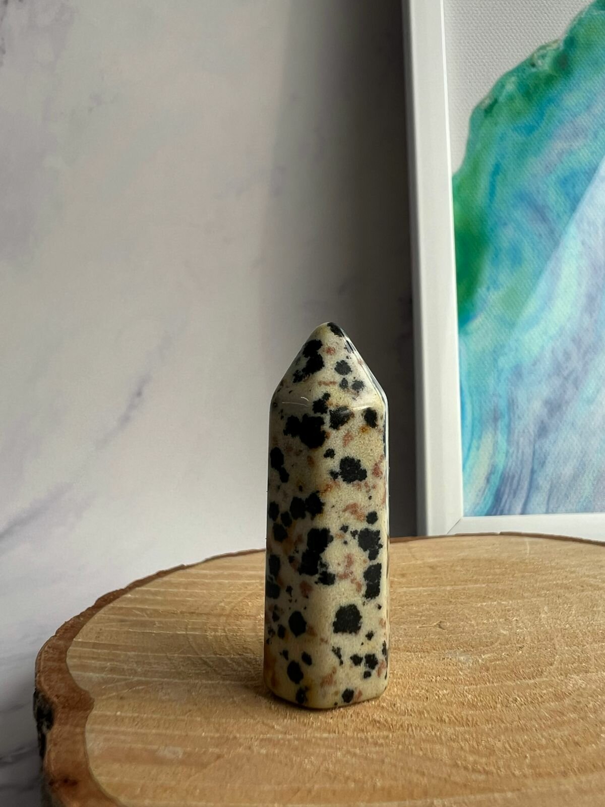 Кристалл Яшма далматиновая, минерал 37-40 мм.